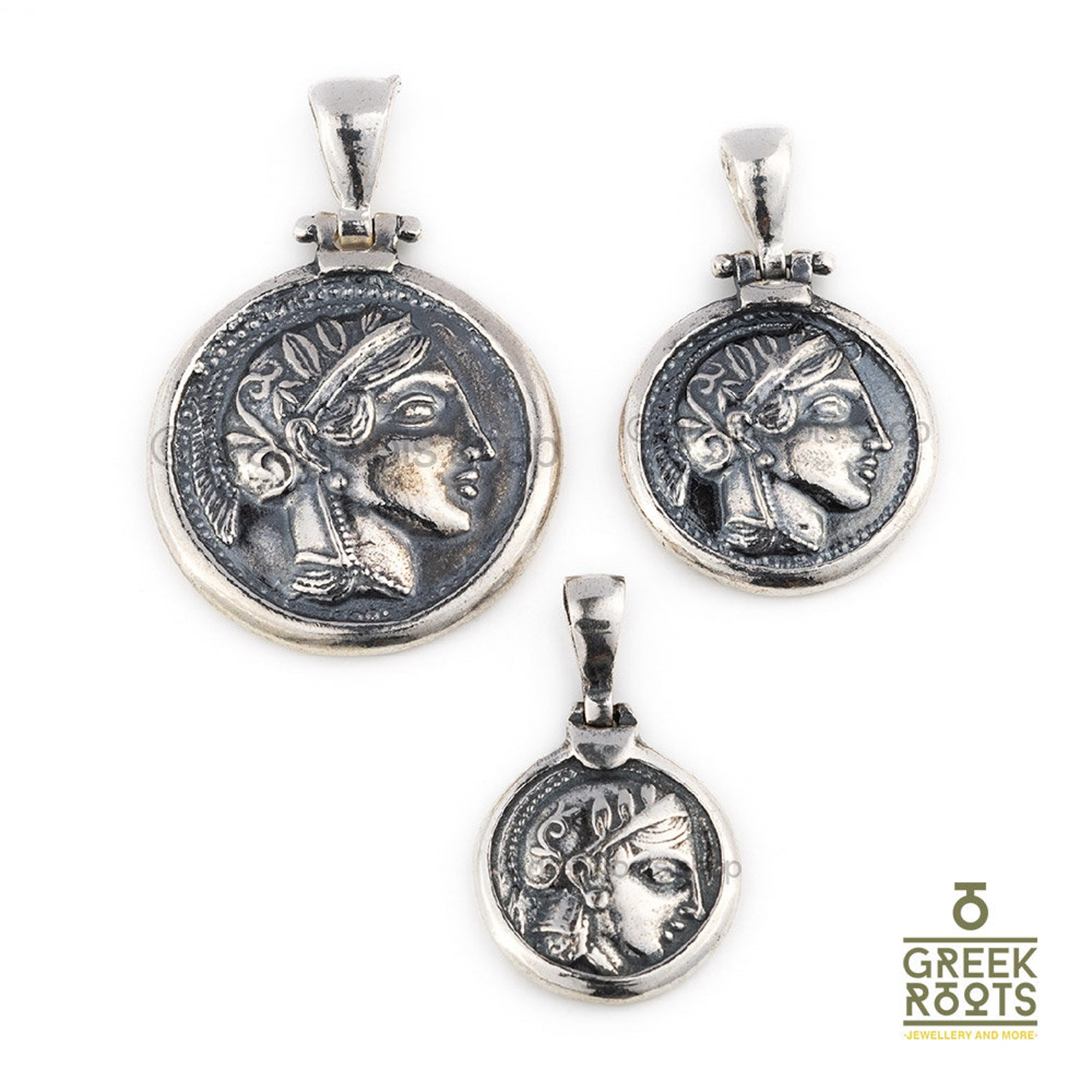 Greek Goddess Pendant Athena Coin Pendant Athena Silver | Etsy