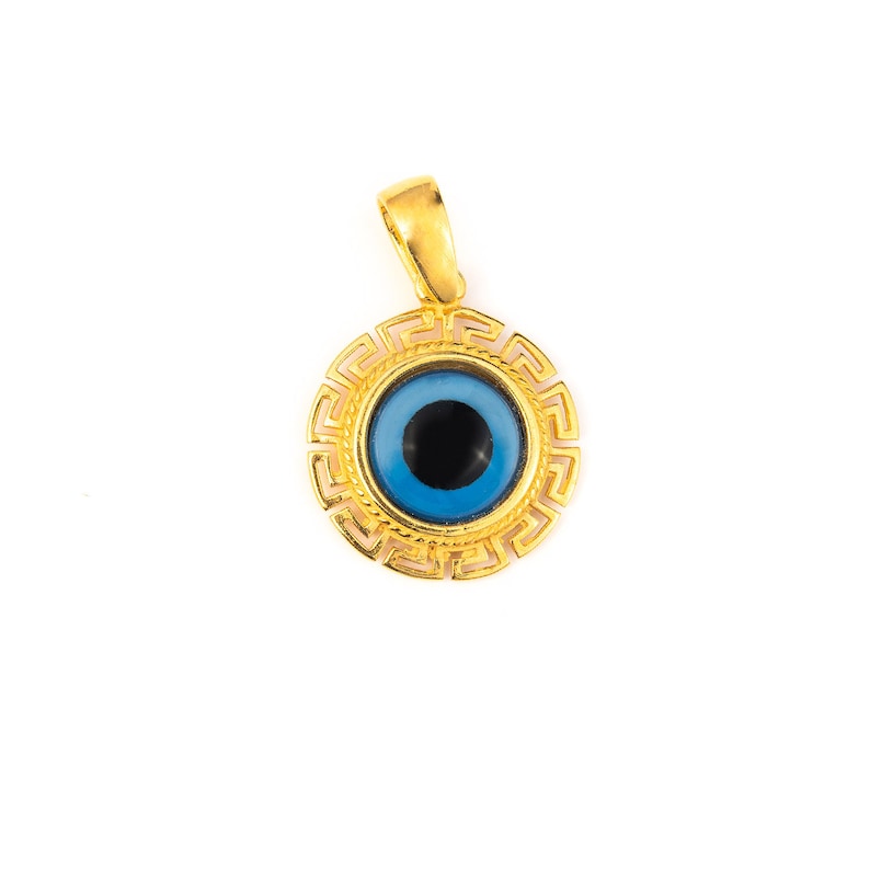 Sterling Silver Evil Eye Greek Pendant Greek Protection - Etsy