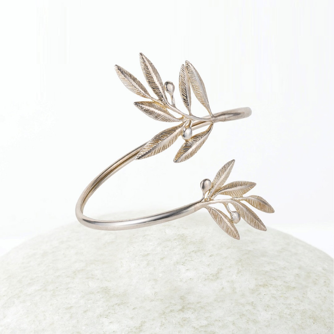 Natural Olive Leaf Bracelet, Ancient Greek Olive Branch Bracelet, Greek ...
