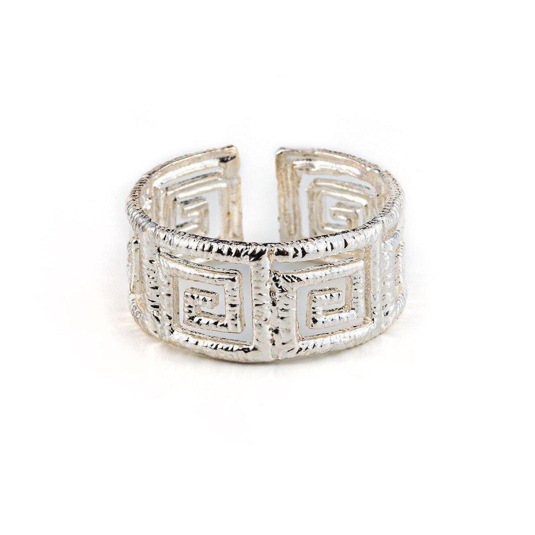 Greek Key Silver Ring, Greek Key Ring, Greek Key Jewelry, Greek Ring ...