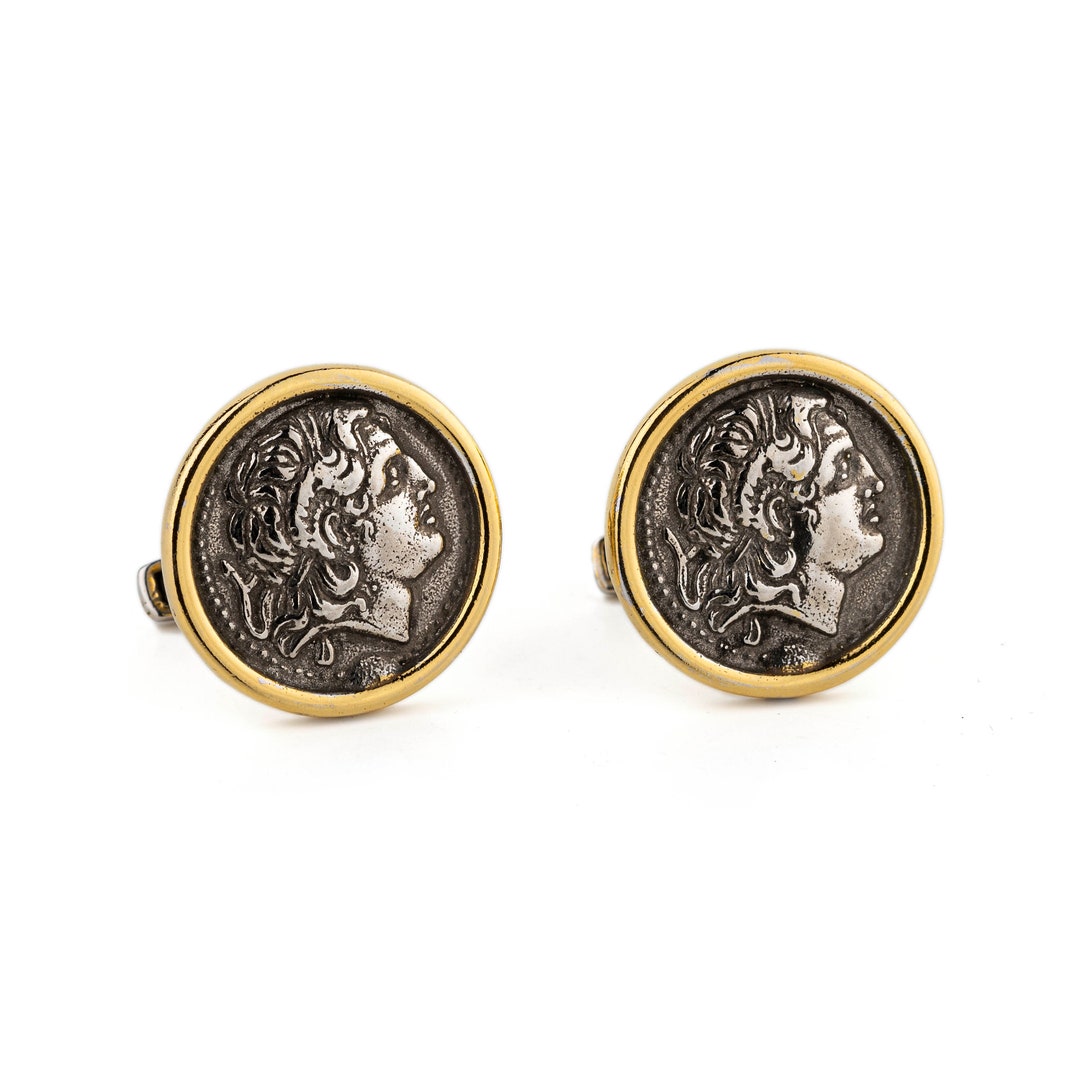 Alexander the Great Cufflinks, Ancient Greek Coin Cufflinks, Greek Gold ...