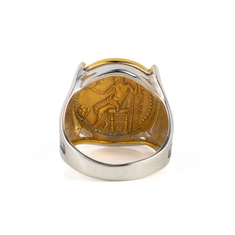 Hercules Coin Silver and Gold Plated Ring Alexander the Great - Etsy
