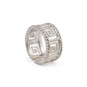 Greek Key Silver Ring, Meander Jewelry, Greek Ring, Handmade Greek ...