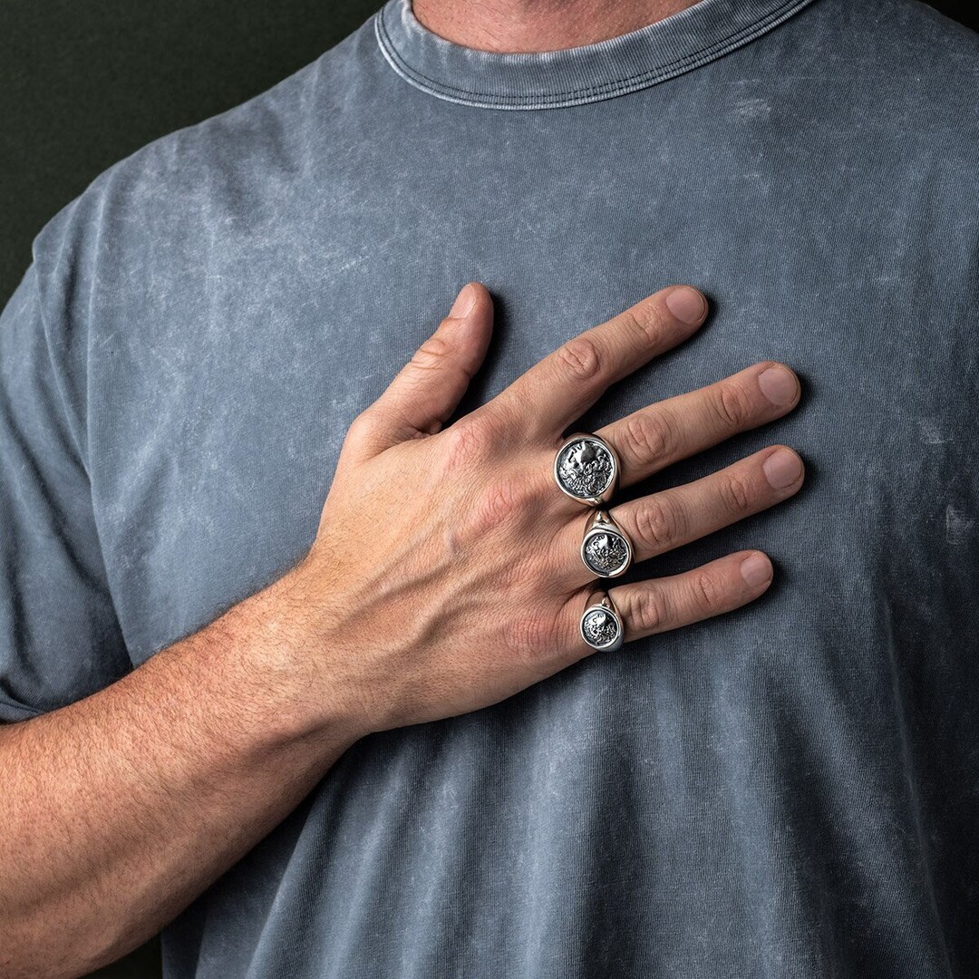 Ancient Greek Coin Alexander Coin Silver Ring, Alexander the Great Ring ...