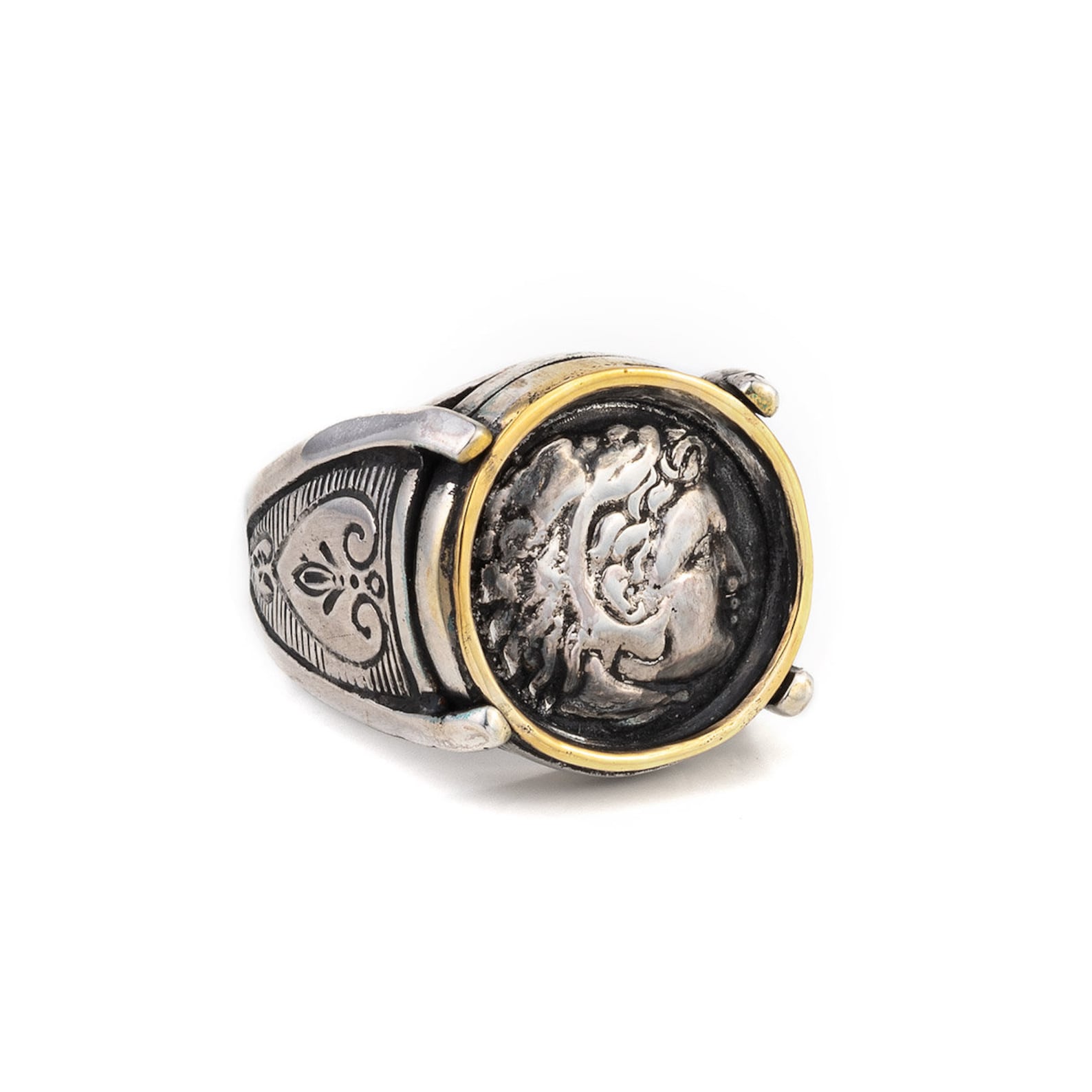 Heracles Knot Ring 14K Gold – Hercules Ring, Greek Coin Gold Ring ...