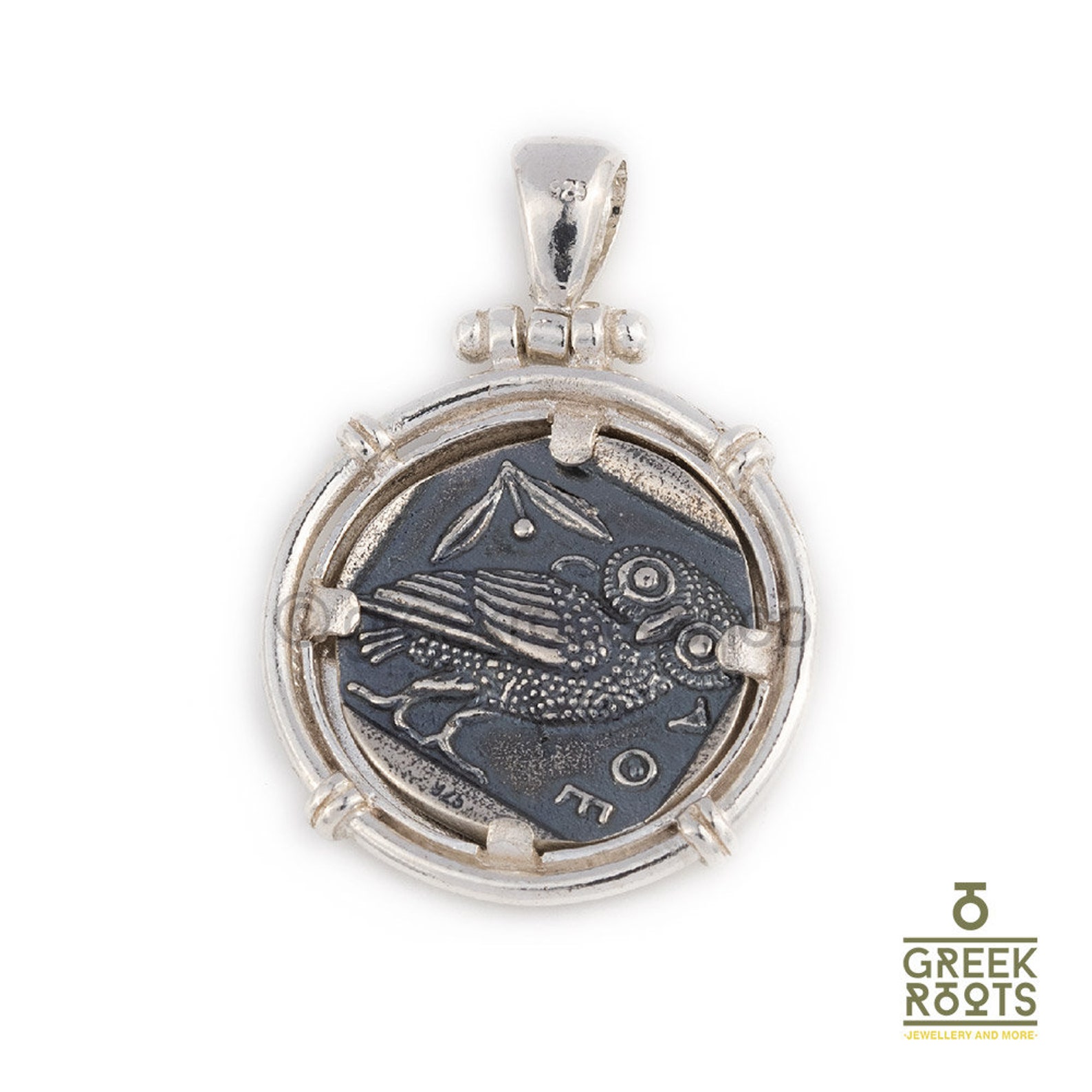 Athena Goddess Coin Sterling Silver Gold Pendant Ancient - Etsy