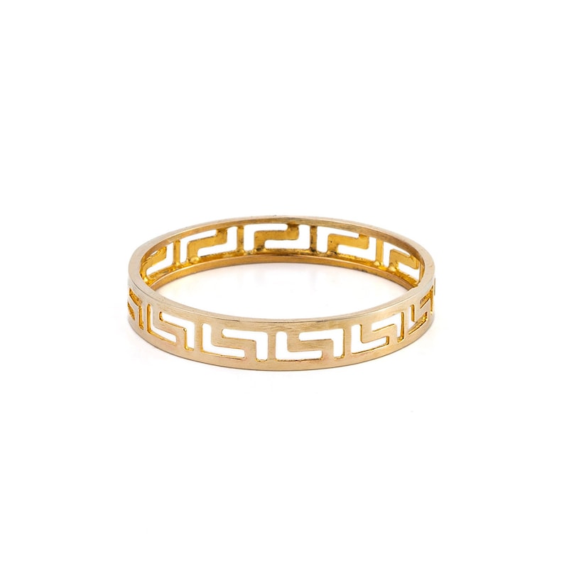 14k Solid Gold Greek Key Ring, Meander Ring, Greek Gold Ring, Solid ...