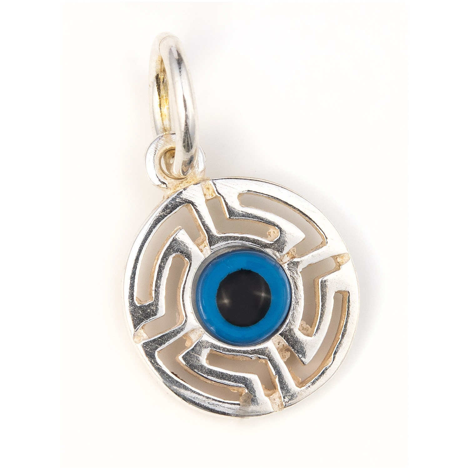 Sterling Silver Evil Eye Greek Pendant Greek Protection | Etsy