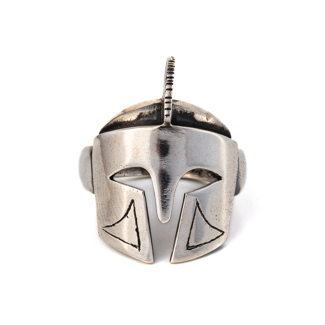 925 Sterling Silver Spartan Helmet Ring, Spartan Ring, Leonidas Helmet ...