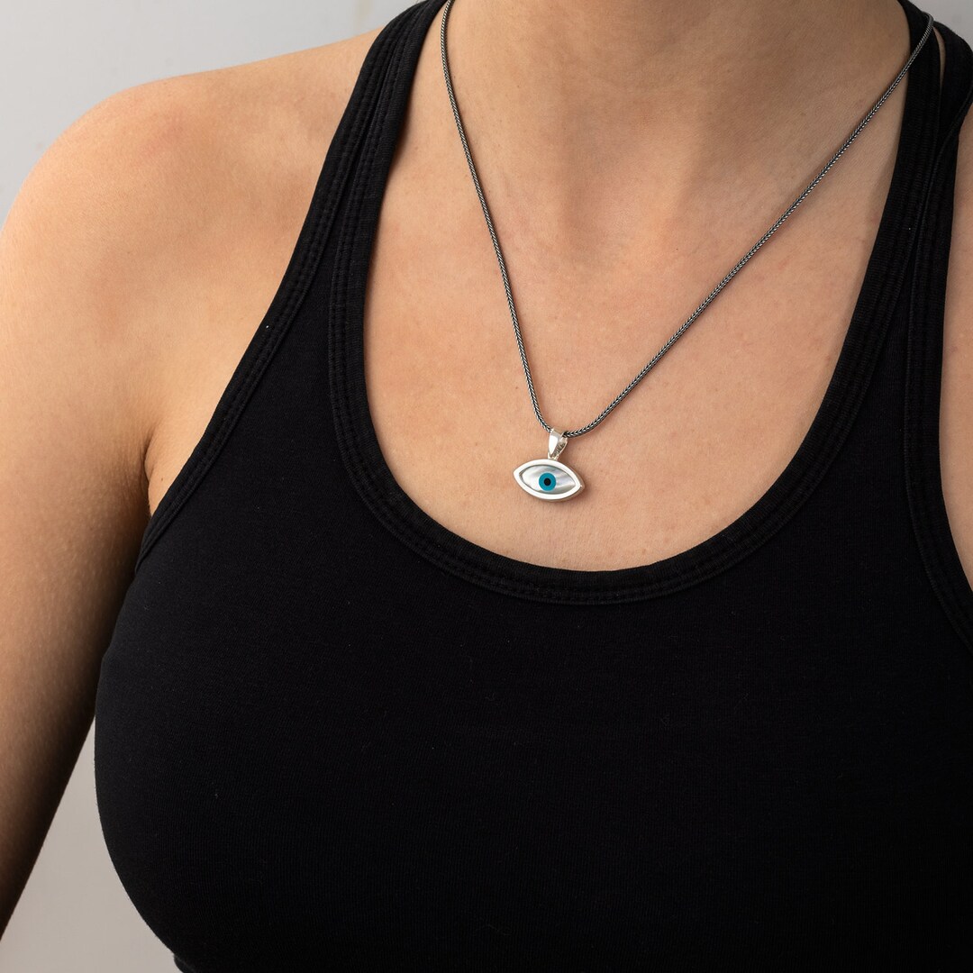 Greek Evil Eye Pendant, Greek Protection Necklace, Evil Eye Necklace ...