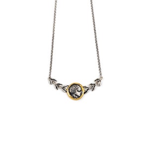Athena Necklace in 14k Solid Gold, Handmade Ancient Greek Coin Necklace ...