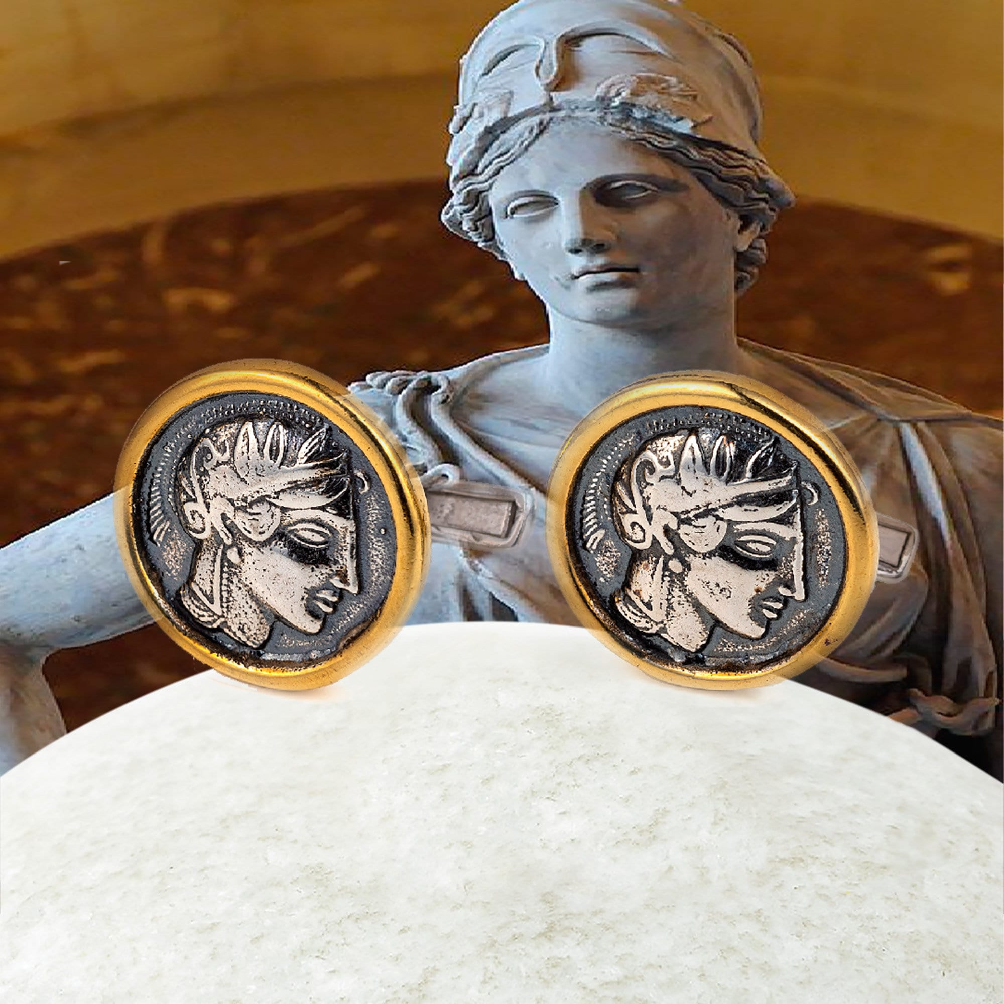 Greek Goddess Athena Silver Cufflinks – Athena Cufflinks, Ancient Greek ...