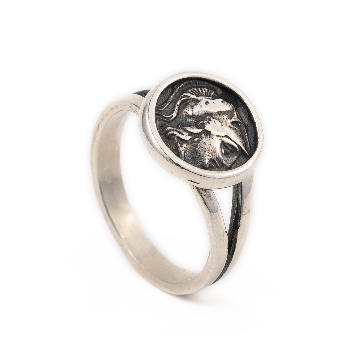 Greek Goddess Athena Coin Ring Handmade Silver Ring Ancient | Etsy