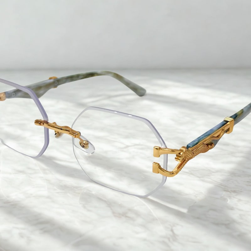 Geometric Rimless Glasses - Etsy