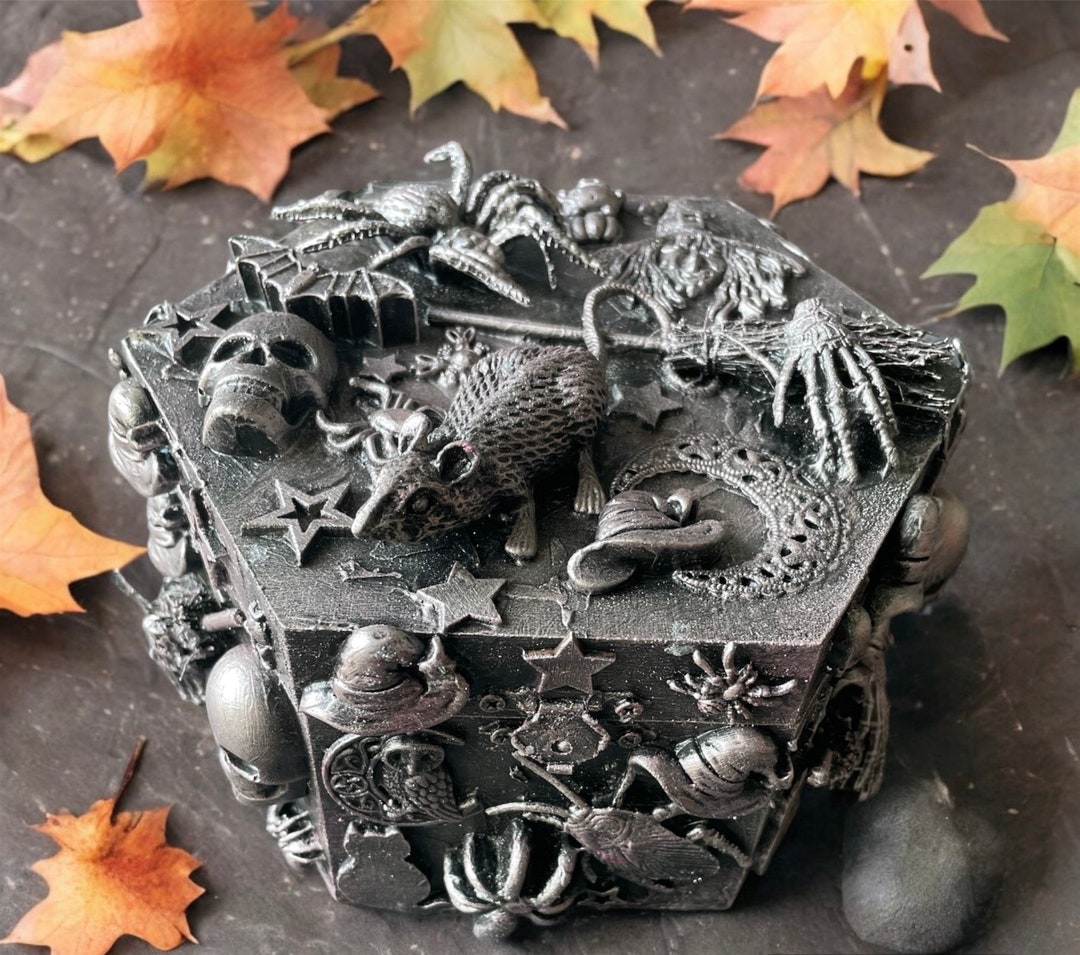 Witch Themed Decorated Box, Witch Themed Jewellery Box, up Cycled ...