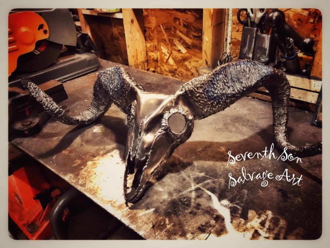 Metal Ram Skull Art Sculpture - Etsy