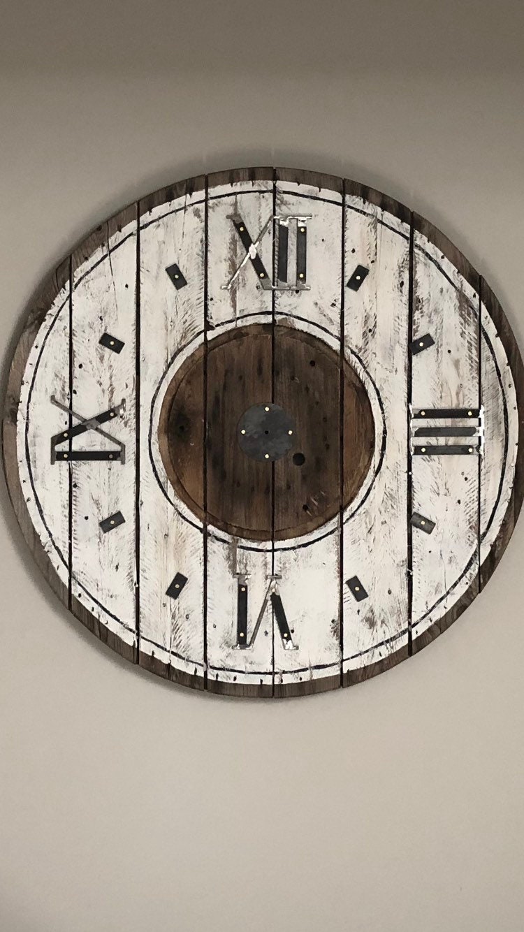 Metal Roman Numerals, Clock, Spool Clock, Industrial Numbers - Etsy