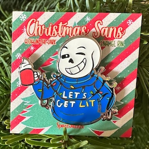Undertale Christmas Sans Glow-in-the-dark Enamel Pin + Freebie - Etsy