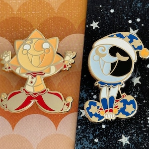 FNAF Smol Sun and Mini Moon Glow-in-the-dark Enamel Pins + Free Sticker - Etsy
