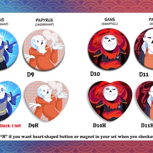 Undertale Aus Button and Magnet Set (series 4) - Etsy