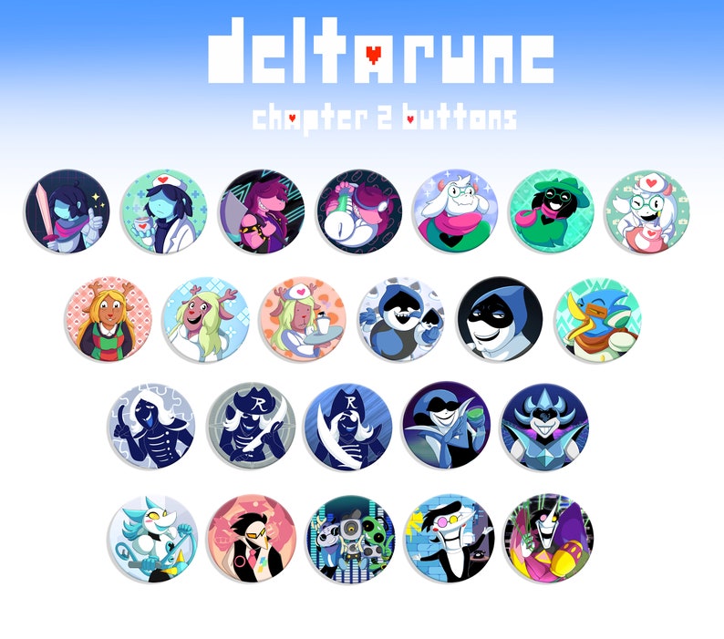 Deltarune Ch 2 Holographic Buttons and Magnets - Etsy