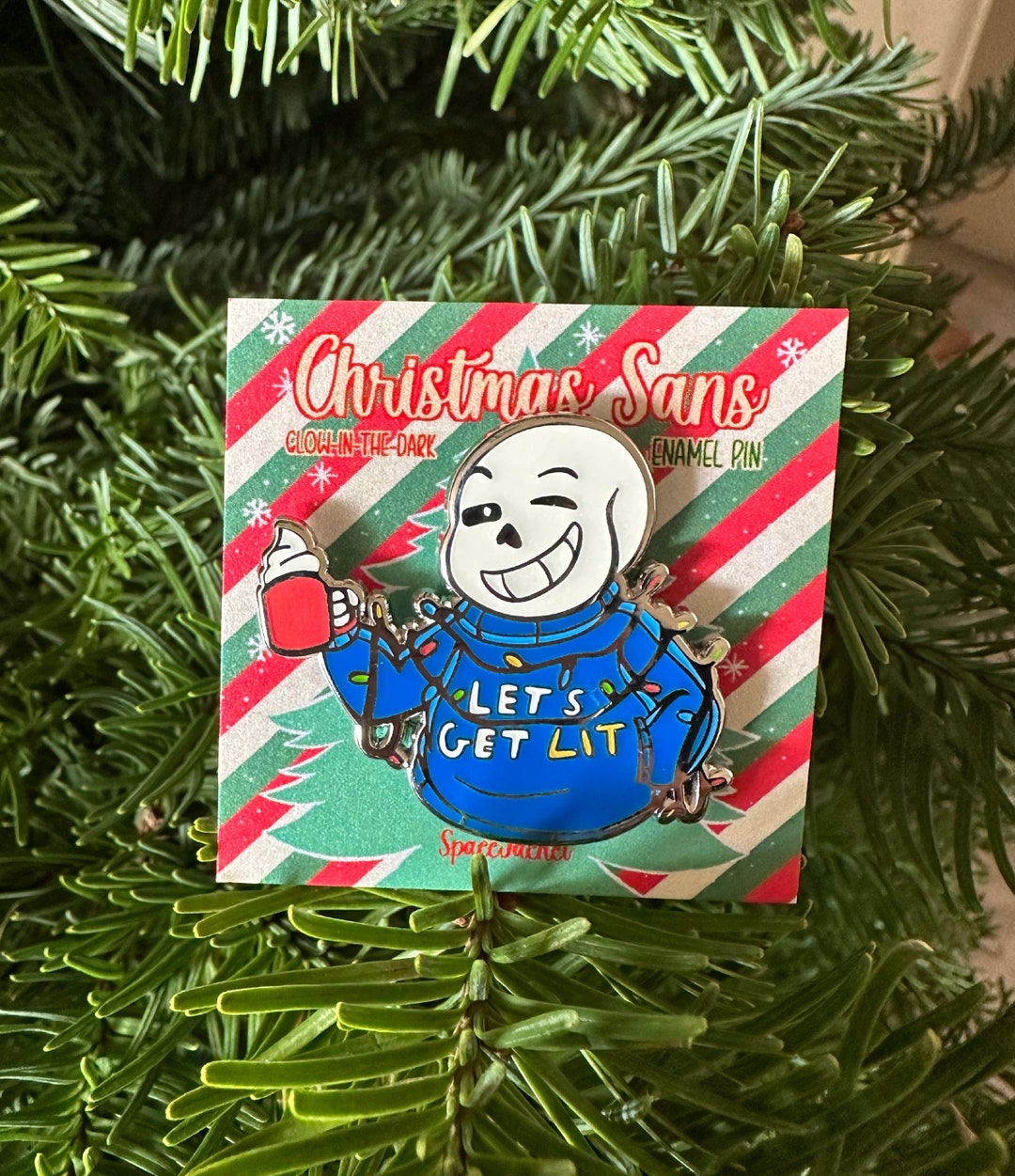 Undertale Christmas Sans Glow-in-the-dark Enamel Pin + Freebie - Etsy