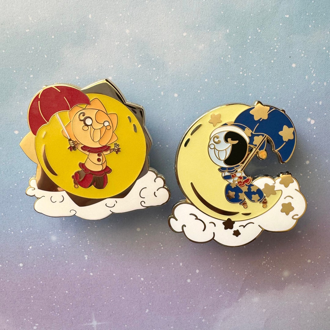 Sunny Smol and Nighty Mini Glow-in-the-dark Enamel Pin - Etsy