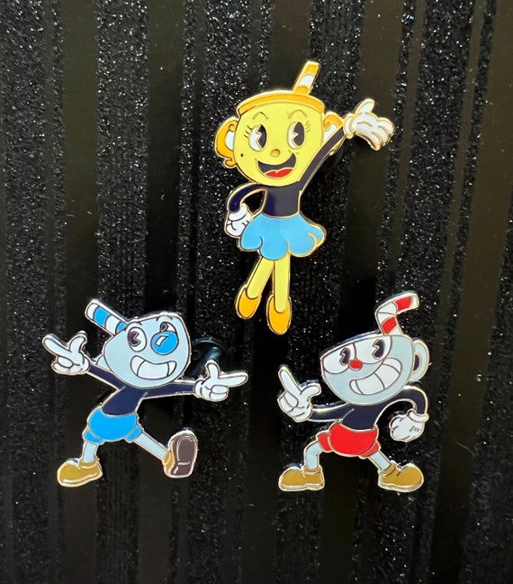 Cuphead Hard Enamel Pin Free Sticker Etsy