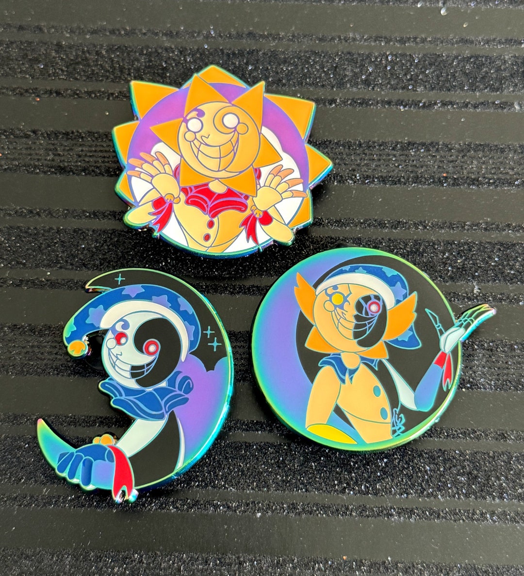 Sun, Moon, and Eclipse Rainbow Metal Enamel Pin - Etsy