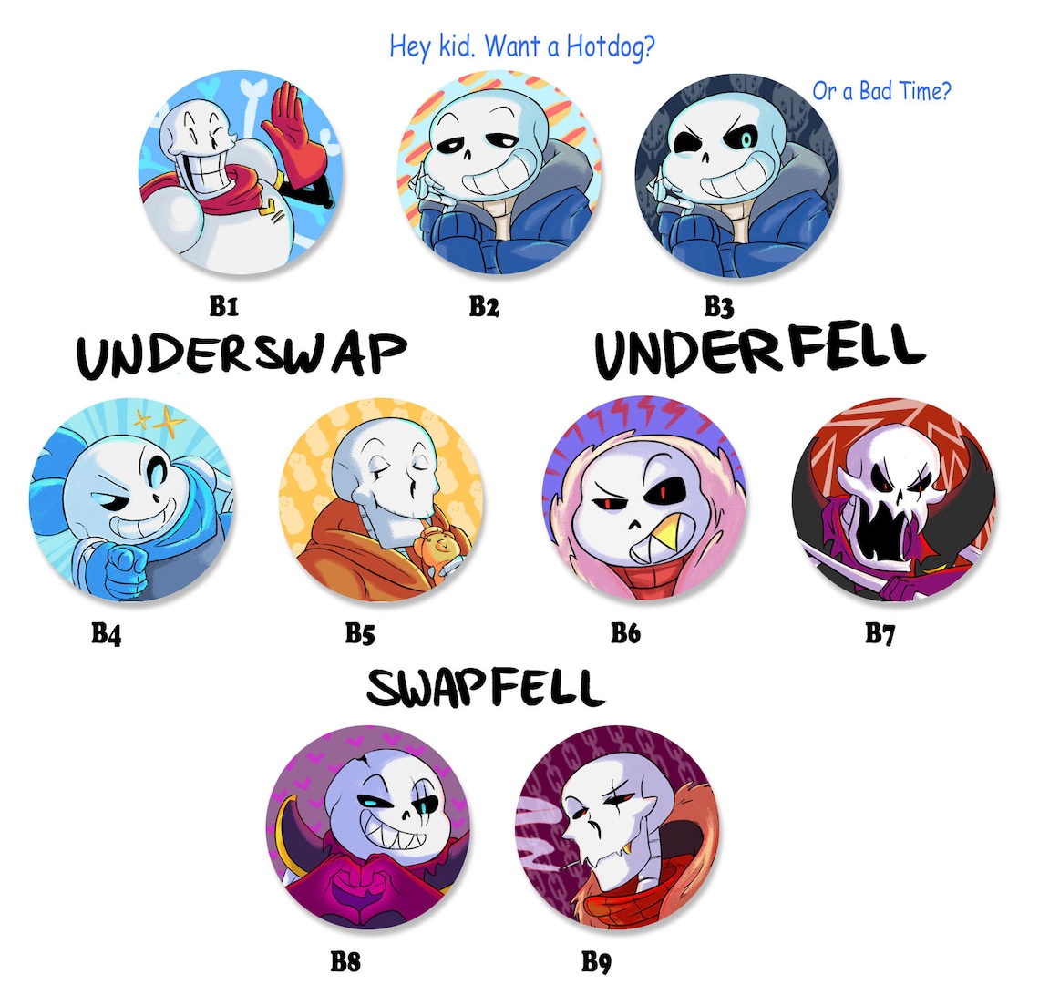 Undertale AUs 1.25 Button Set Series 1 2 & 3 | Etsy
