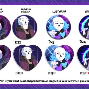 Undertale Aus Button and Magnet Set series 4 - Etsy