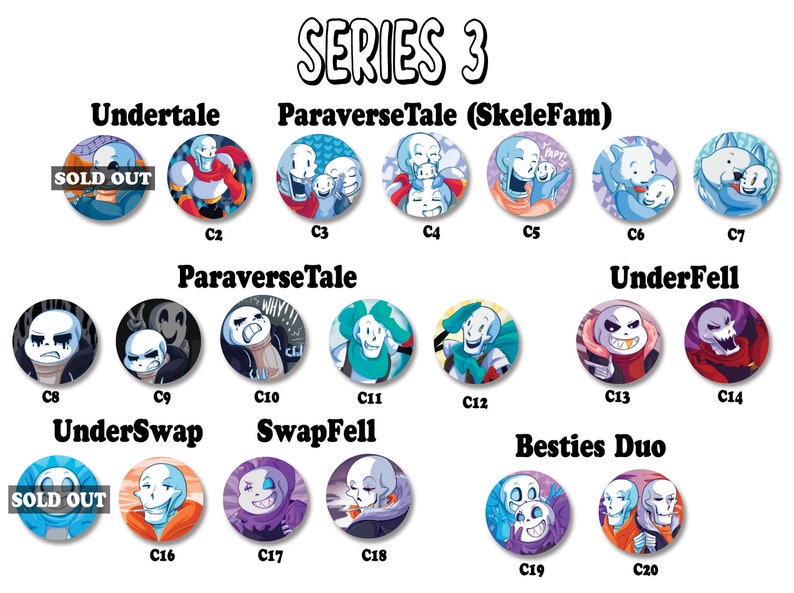 Undertale Aus 1.25 Button Set series 1 2 & 3 - Etsy