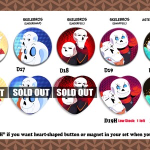 Undertale Aus Button and Magnet Set (series 4) - Etsy