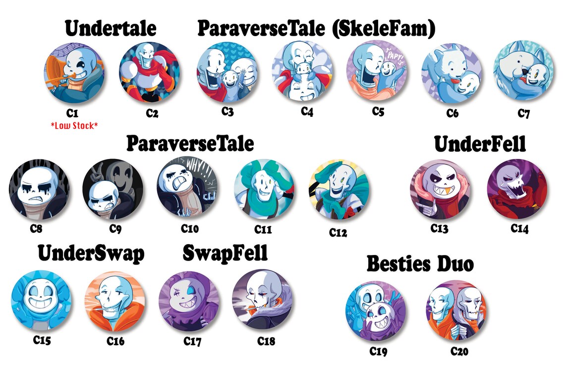 Undertale AUs 1.25 Button Set Series 1 2 & 3 | Etsy