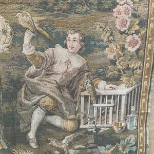 Vintage French Romantic Tapestry – Rococo Pastoral Scene With Ships ...