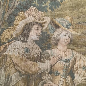 Vintage French Romantic Tapestry – Rococo Pastoral Scene With Ships ...