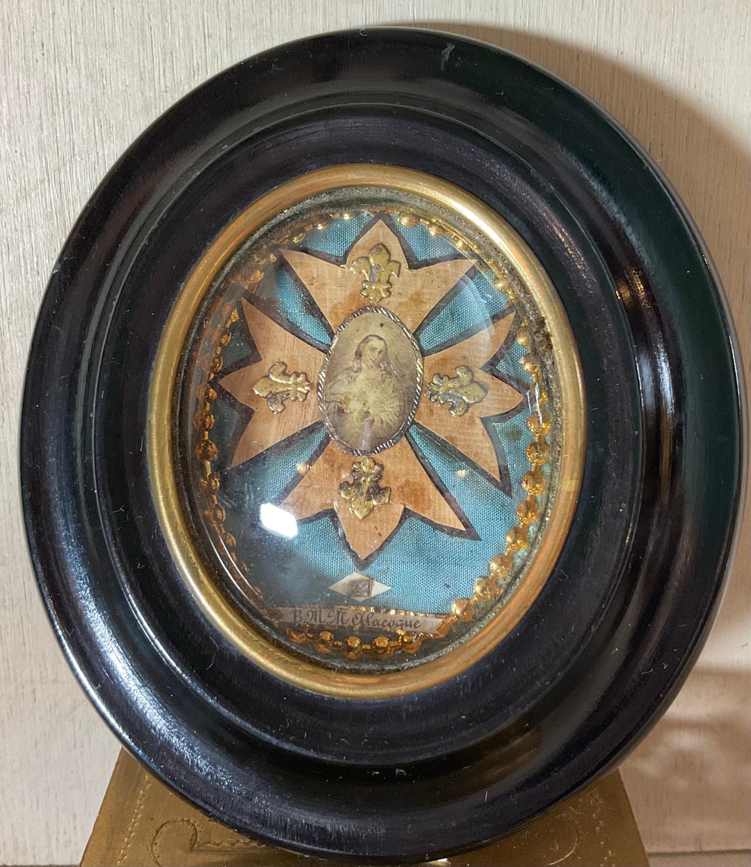 French Reliquary ,relic of Marguerite Marie Alacoque , July 1874 ...