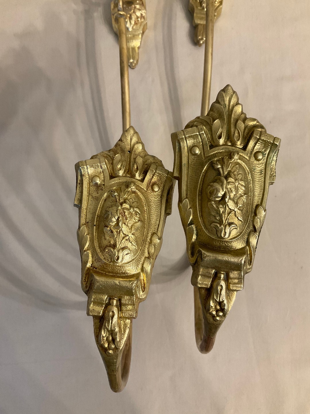 French Bronze Antique , Curtain ,tie Backs, Hooks, Home Decor , Drapery ...