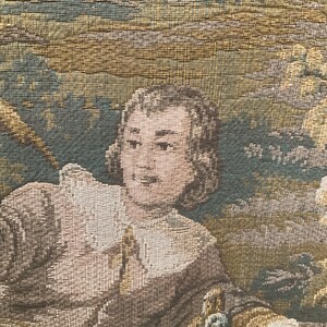 Vintage French Romantic Tapestry – Rococo Pastoral Scene With Ships ...