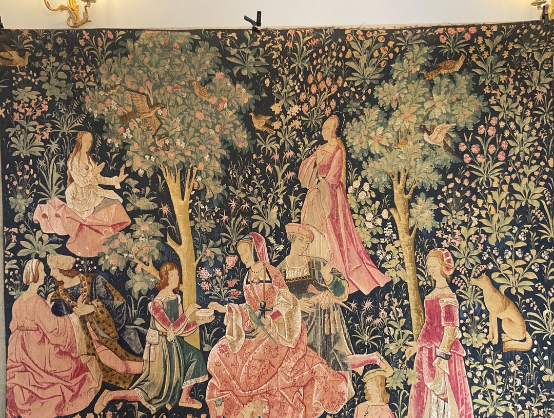 French Vintage Medieval Tapestry ,wall Hanging – Lady and the Unicorn ...