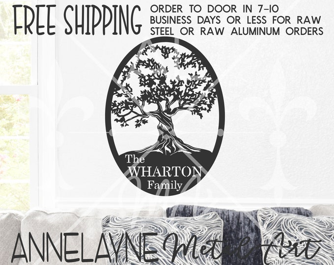 Southern Family Tree With Name Oval 990045NA Personalized Metal Cutout ...