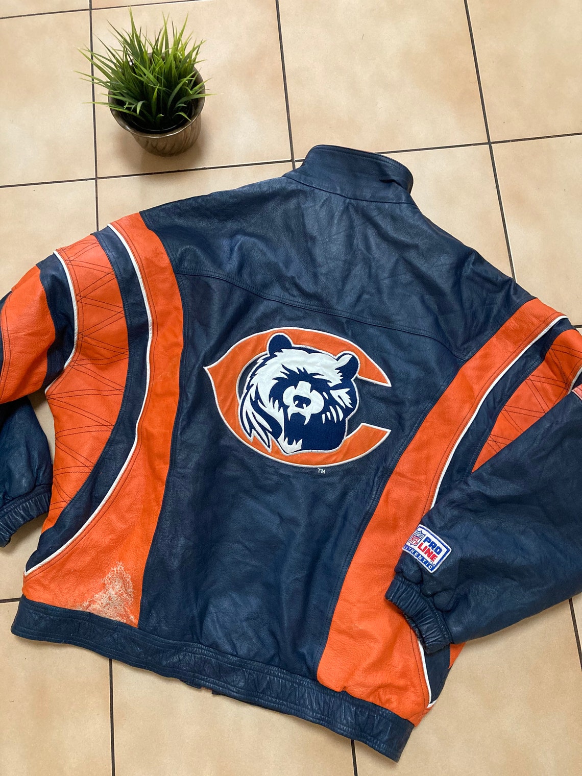 Vintage starter Chicago bears leather jacket size mens XL 90s | Etsy