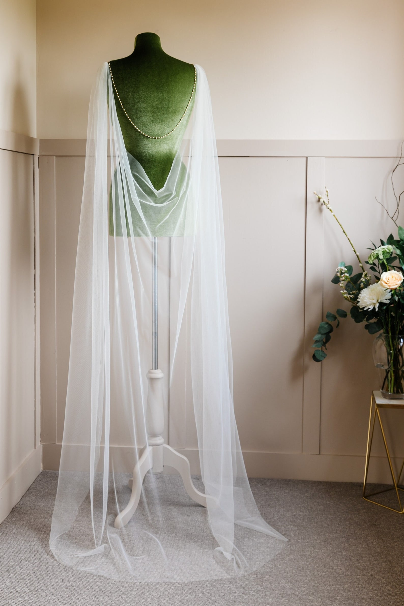 Draped Cape Veil - Delilah - Etsy