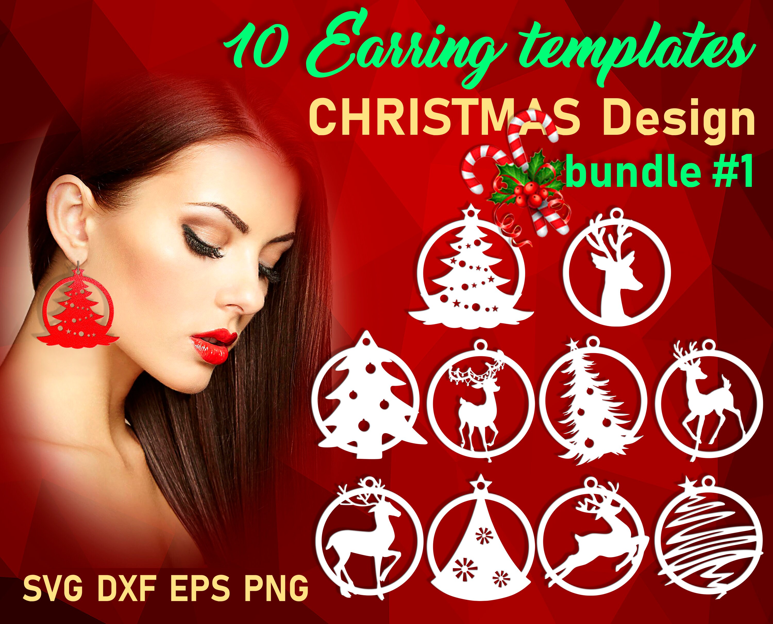 Christmas Earring Svg Bundle Leather Earring Svg Christmas - Etsy