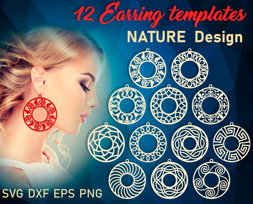 Circle Earrings Svg Leather Earring Svg Bundle Wood Necklace - Etsy