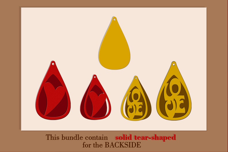 10 Love Heart Leather Earring Svg Teardrop Earring Valentine - Etsy