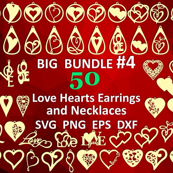 Heart Earrings Svg - Etsy