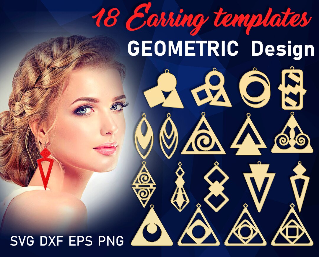 Geometric Earrings Svg Bundle Wood Earring Template Svg Files for ...