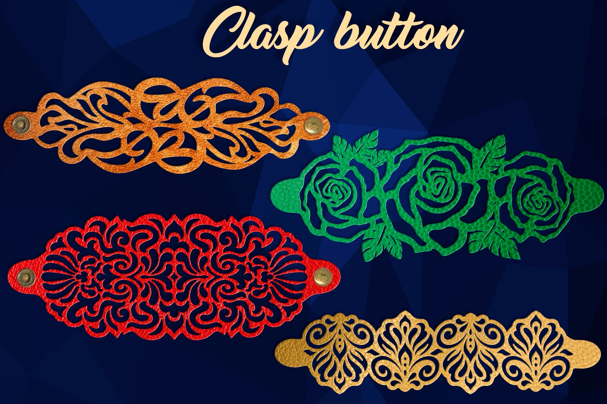 4 Leather Cuff Bracelet Svg Bundle Cut Files Jewelry Template - Etsy