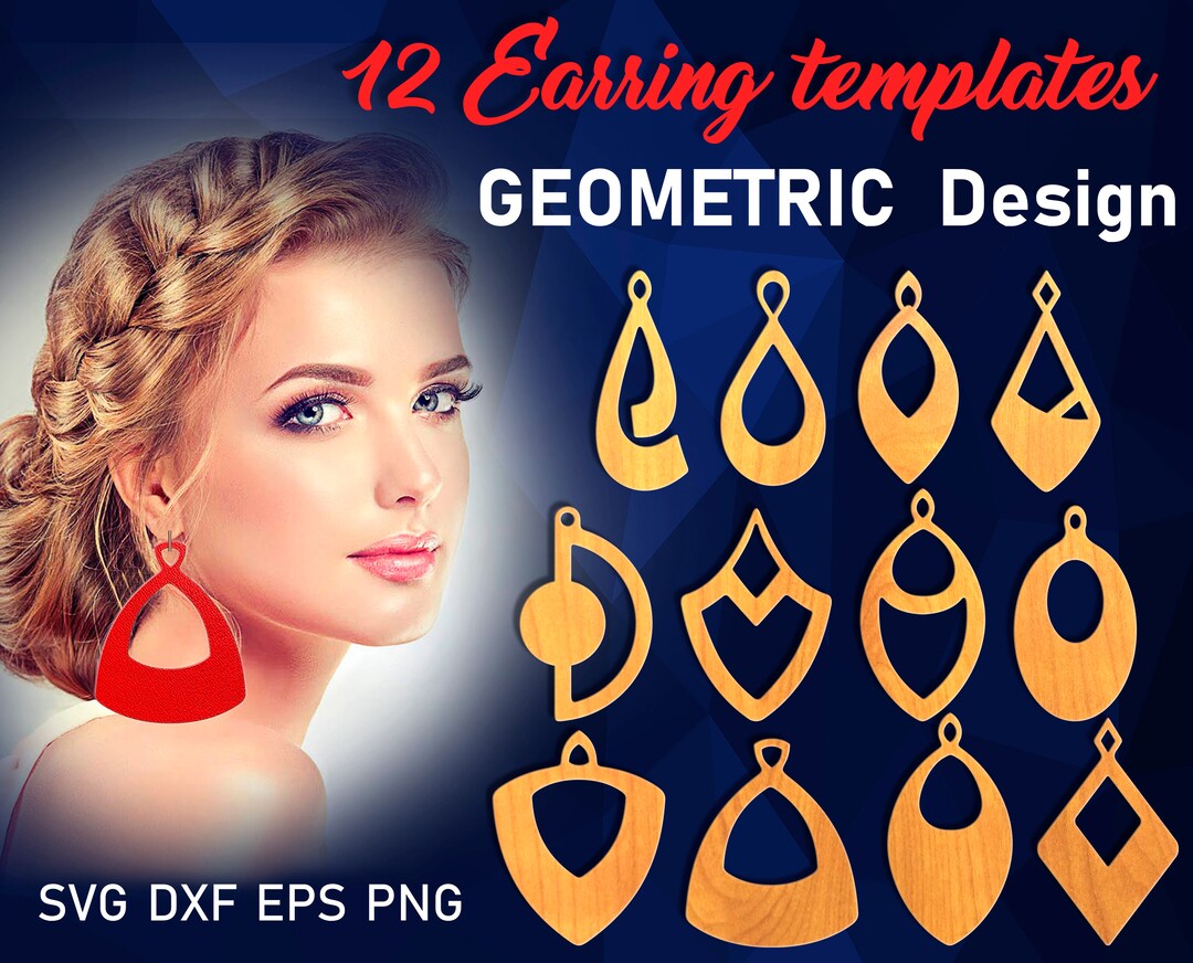 Geometric Earring Templates, Wood Earring Svg Bundle, Simple Earring ... Geometric Earring Templates, Wood Earring Svg Bundle, Simple Earring ...